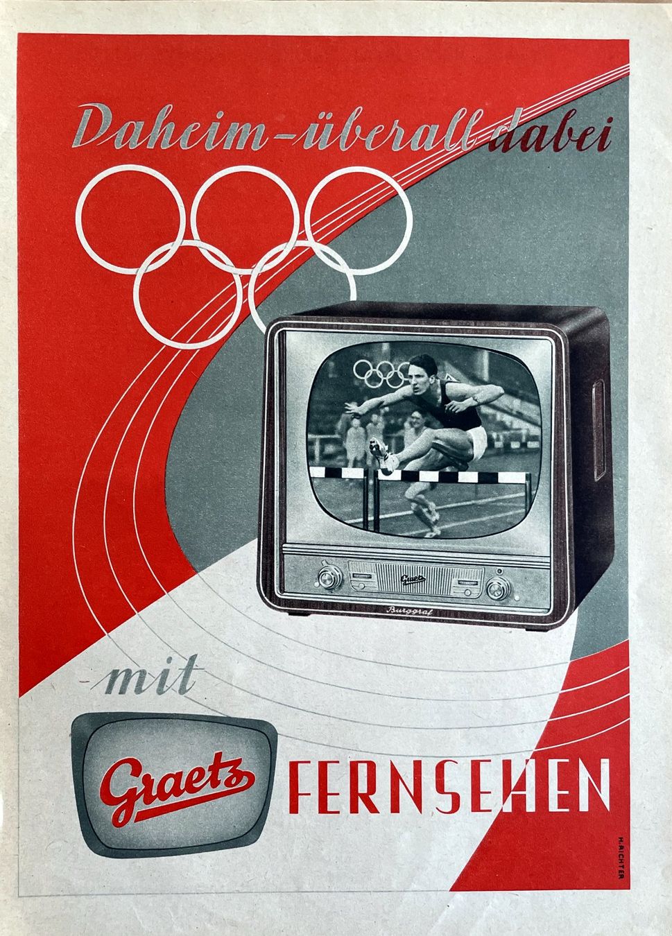 Graetz Fernsehen - Alte Werbung / Ancienne publicité 1956 (Gebraucht ...