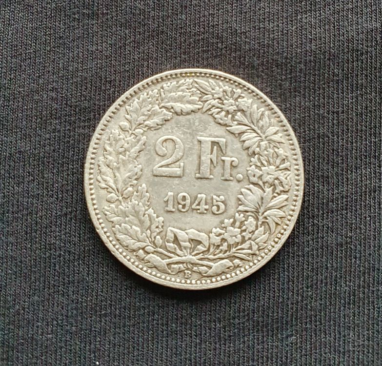 2 Franken 1945, Schweizer Münze Silber (Gebraucht) in Tennwil für CHF 4.5 – mit Lieferung auf ...