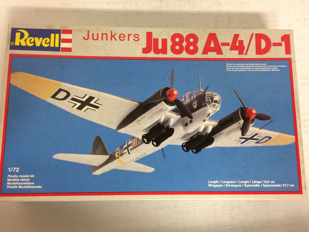 defective 1:72 PLASTIC MODEL KIT JUNKERS JU 88 A-4/ D1 Revel (Defekt ...