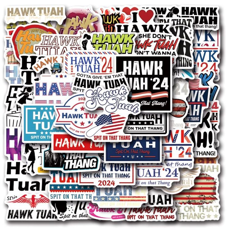 50 Aufkleber "Hawk Tua" in verschiedenen Grössen und Motiven (Neu und ...