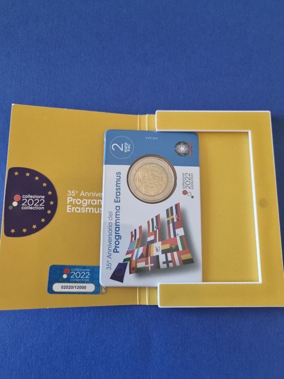 2 Euro Italien 2022 Erasmus Coincard Bu (Neu und originalverpackt) in ...