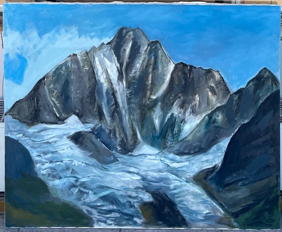 Josef Knecht (1913-?) Grosse Berglandschaft Gemälde (Gebraucht) in Root ...