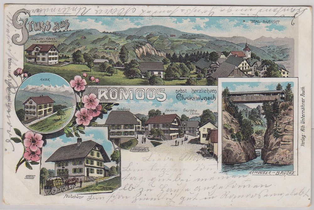 1917: LU: ROMOOS - bunte "Gruss aus" Litho (Gebraucht) in Luzern für ...