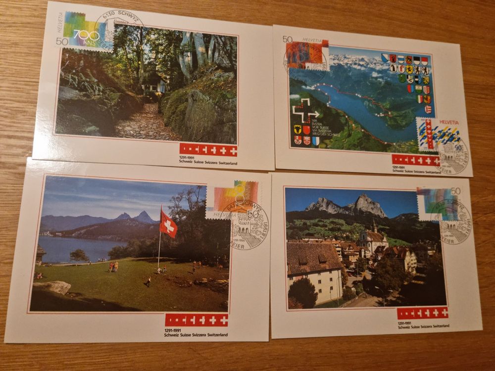1991 4 Karten Bundesfeier 700 Jahre Schweiz (Gebraucht) in Arni AG für CHF 11 – mit Lieferung ...