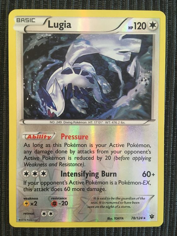 Pokemon Lugia Reverse Holo Print Error XY Fates Collide NM (Neu (gemäss ...