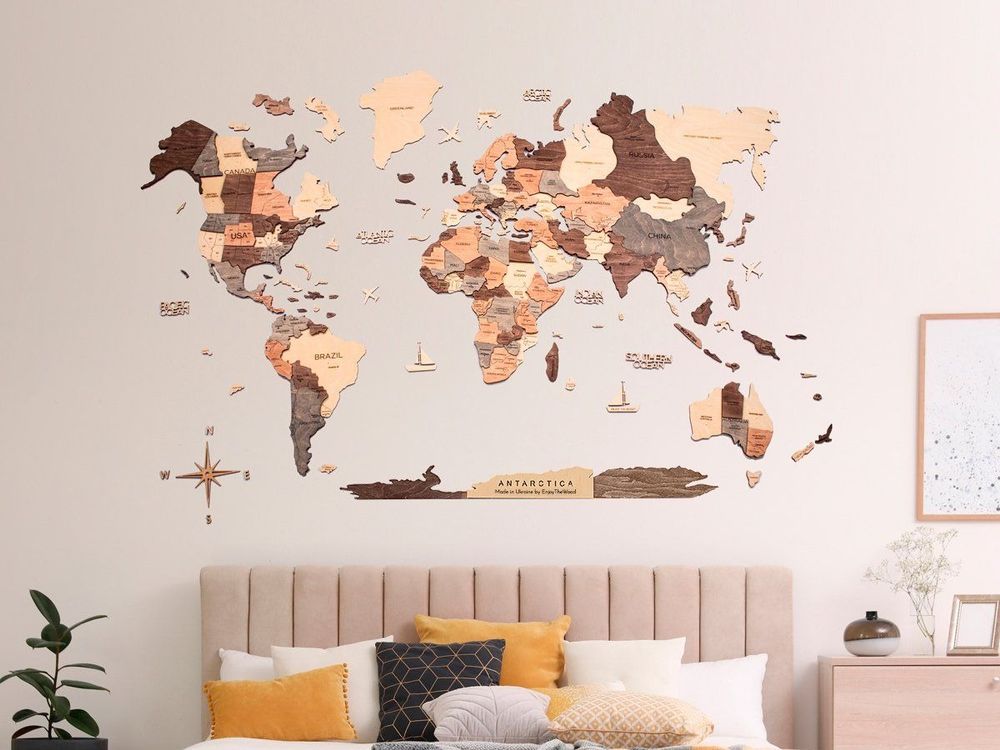 Weltkarte aus Holz - 3D Wanddeko zu deine Räume (Neu und originalverpackt) in Burgdorf für CHF ...
