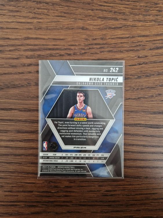 Nikola Topic Mosaic Rookie Card - Thunder - Selten! (Neu und ...