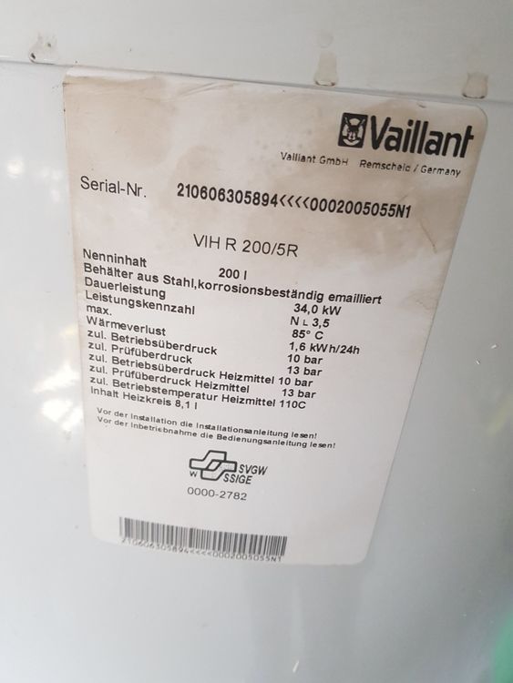 Gasboiler Vaillant (Gebraucht) in St. Margrethen SG für CHF 30 – nur ...