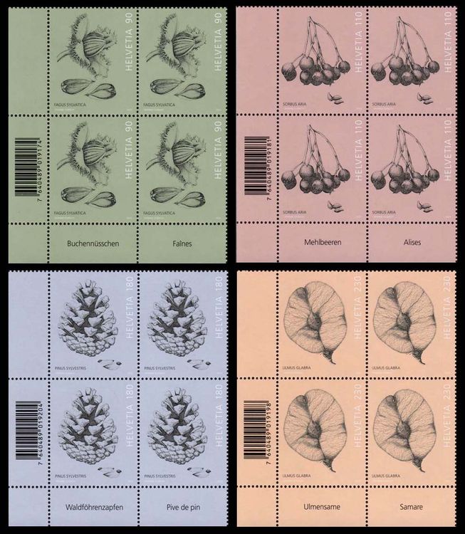 4 Viererblocks Baumfrüchte 2023** (Neu (gemäss Beschreibung)) in Dottikon für CHF 28.5 – mit ...