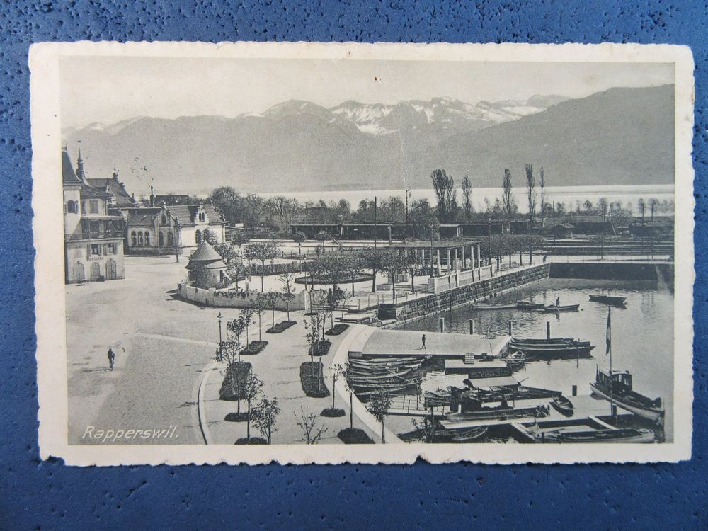 AK SG RAPPERSWIL HAFEN PROMENADE 1914 BESTOSSEN FALTZ (Gebraucht) in ...