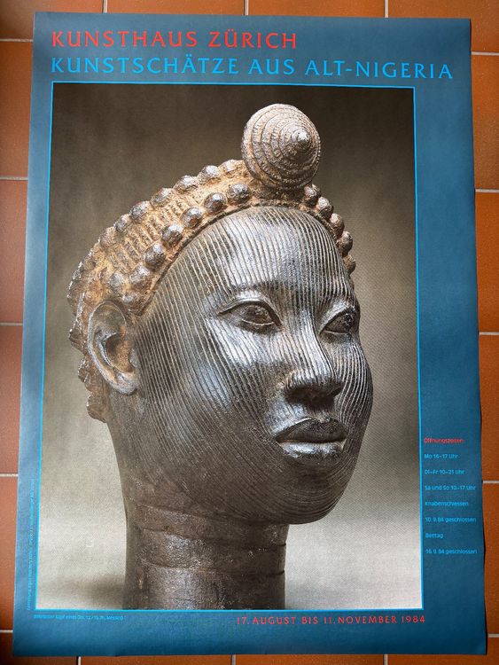 Plakat der Ausstellung Kunstschätze aus Alt-Nigeria, 1984 (Gebraucht) in Wettswil für CHF 50 ...