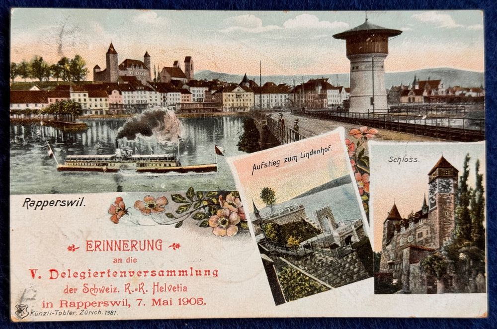 Antike Ansichtskarte Litho Rapperswil 1905 (Gebraucht) in Andwil SG für CHF 12 – mit Lieferung ...