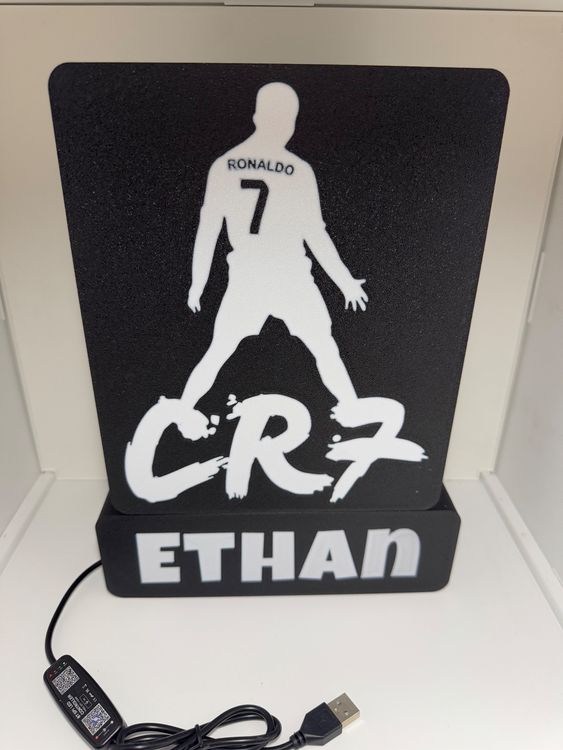 Lightbox lampe led RGB CR7 CRISTIANO RONALDO PERSONALISE (Neu (gemäss ...