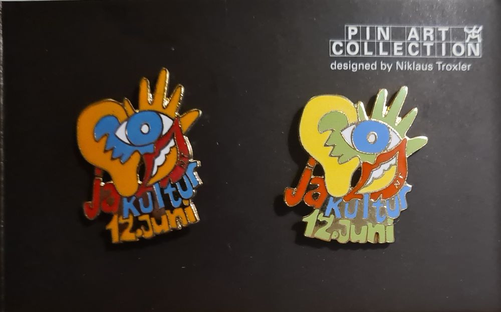 2 Pin zur Volksabstimmung Kulturartikel von Niklaus Troxler (Gebraucht ...