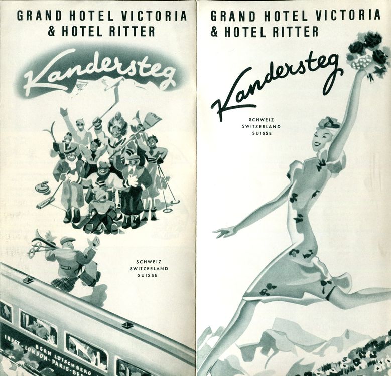 Kandersteg, Grand Hotel Victoria, Hotel Ritter, Faltprospekt (Gebraucht ...