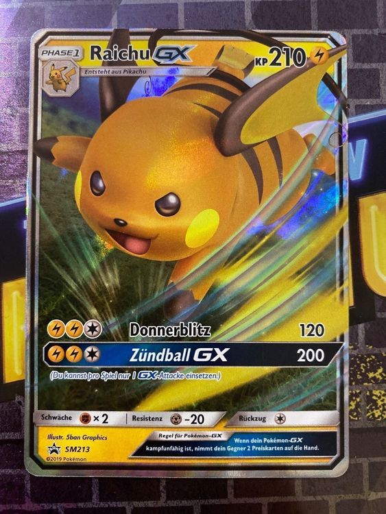 Pokemonkarte Raichu GX SM213 (Neu (gemäss Beschreibung)) in für CHF 5 ...