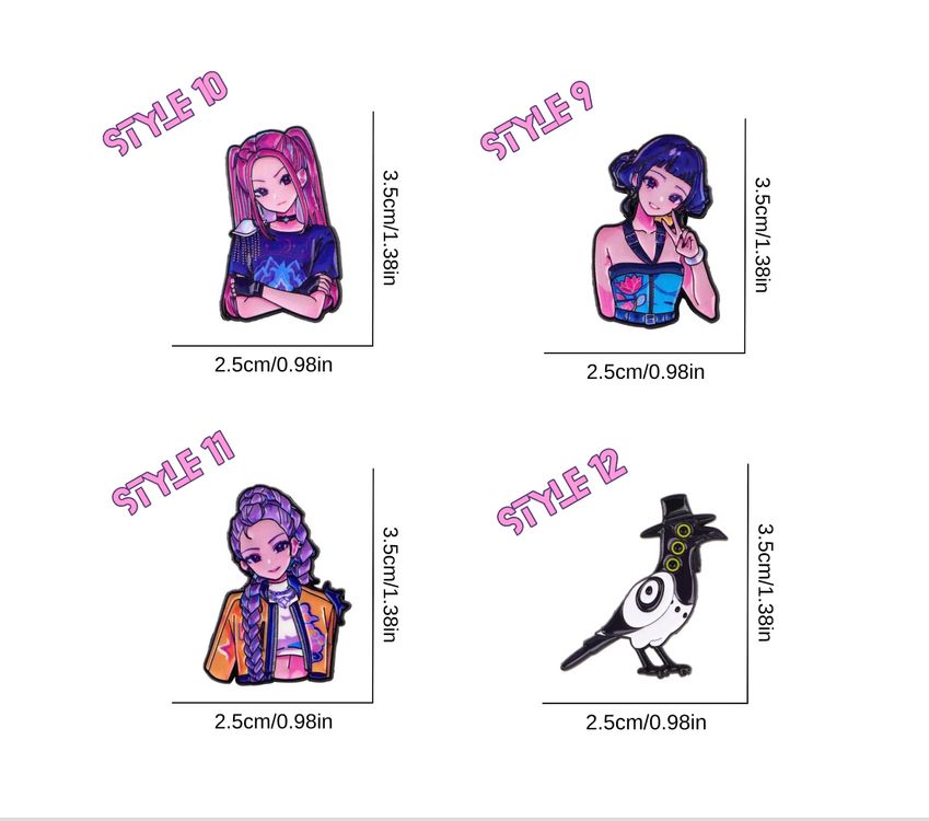 Custom KPOP DEMON HUNTERS Enamel Pins Various Designs (Neu und ...