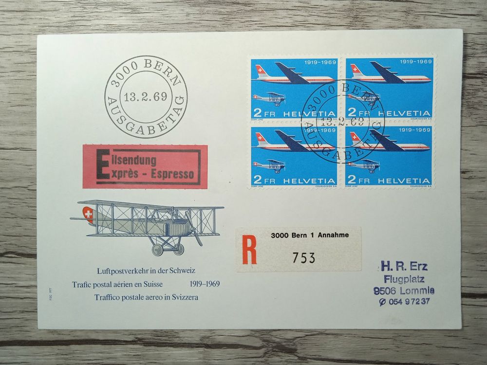 TR43 Enveloppe + Timbre Suisse 1969 (Gebraucht) in Cousset für CHF 0.65 ...