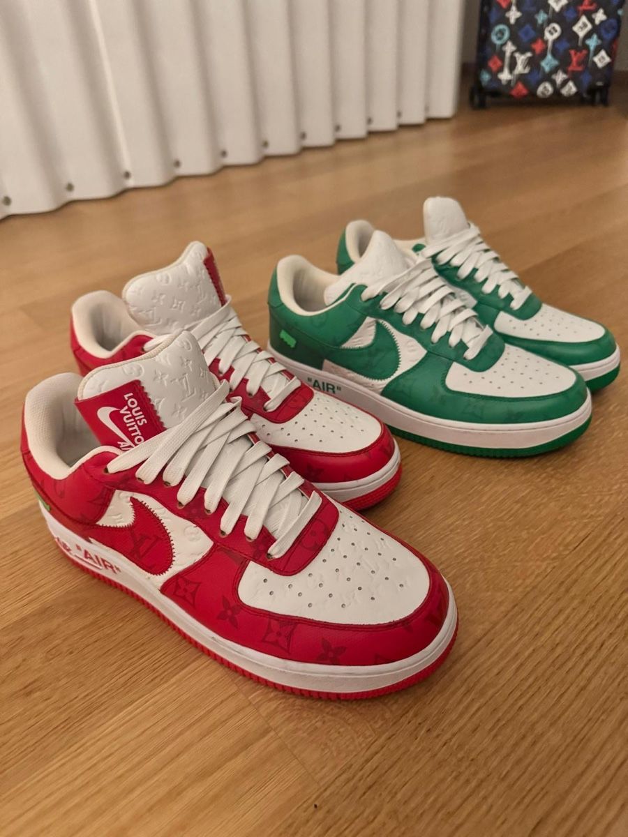 Louis Vuitton Nike Air Force 1 Low by Virgil Abloh red (Neuf avec ...