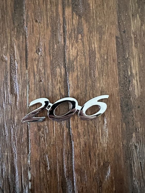 Peugeot 206 Emblem Chrom Logo Schriftzug Auto Heck Badge Neu (Neu und ...