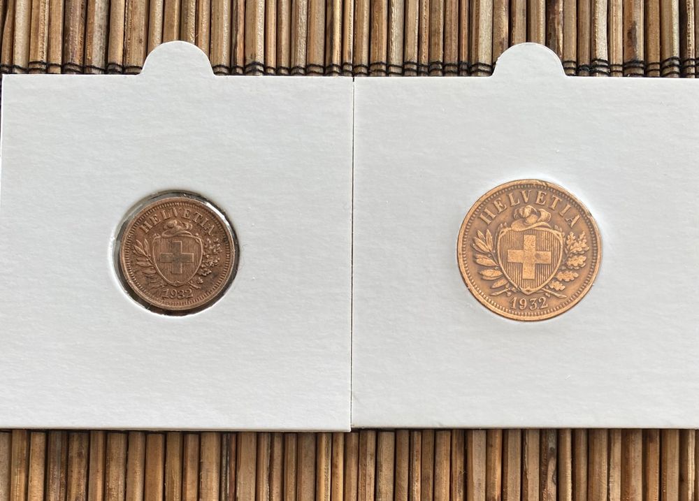 Schweiz Set 1 und 2 Rappen 1932 ss - vzgl (Neu (gemäss Beschreibung)) in Speicher für CHF 4 ...