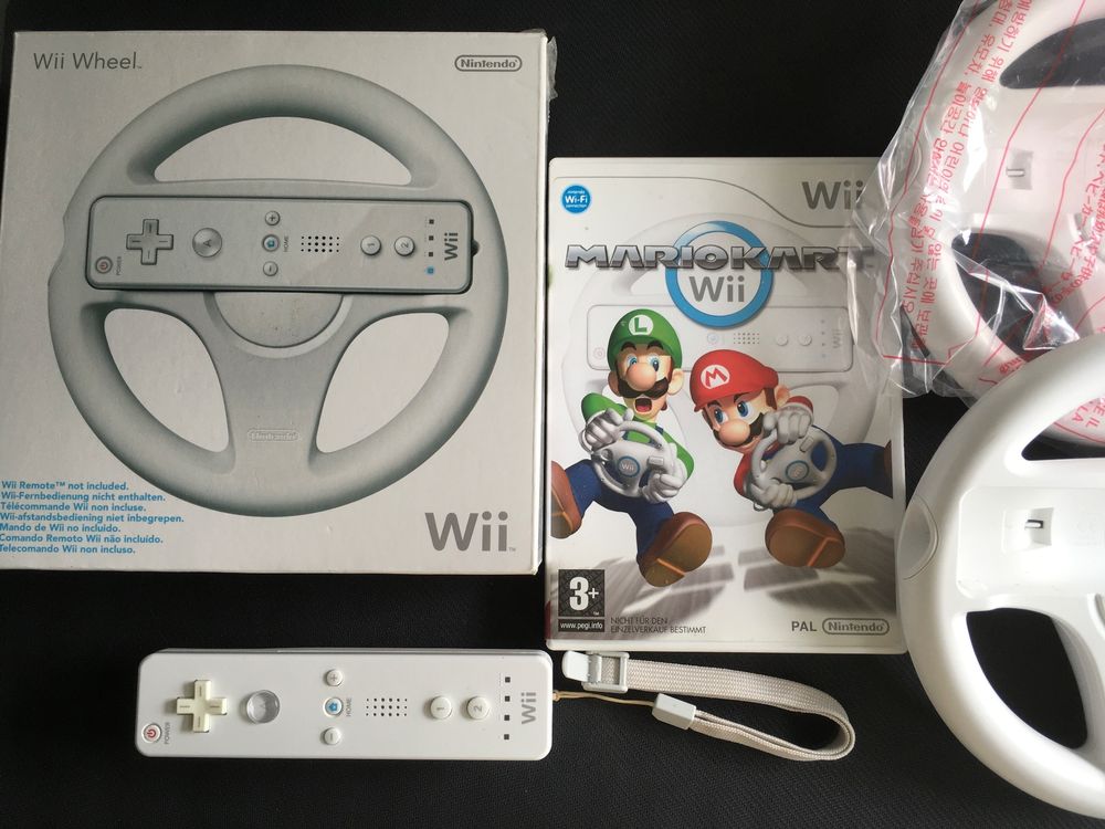 Mario Kart inkl. 2 Wii Wheels Lenkrad und Wii Remote Wii (Gebraucht) in ...