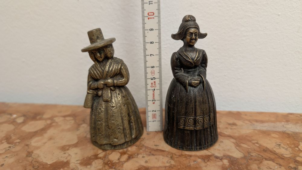 2 Antike Glocken Figuren Bronze Glocken Vintage Deko Figuren (Gebraucht ...