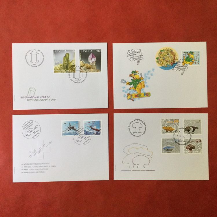 2014 FDC Kristallographie, Fred & Fun, Pilze, 100 J. Flugwaf | Kaufen auf Ricardo