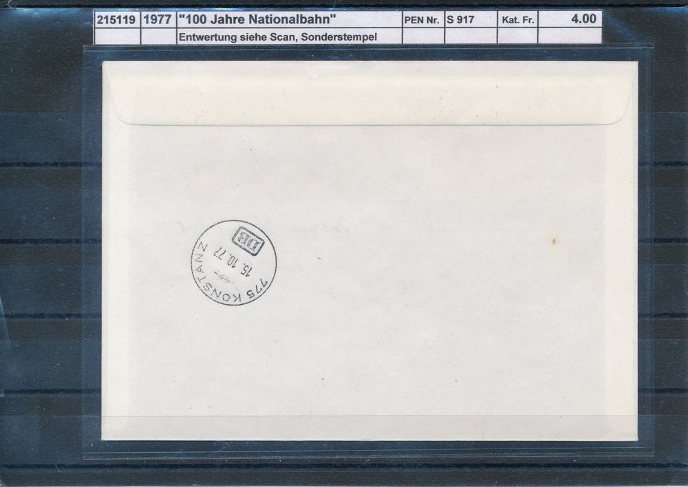 1977 "100 Jahre Nationalbahn" - Sonderstempel | Kaufen auf Ricardo