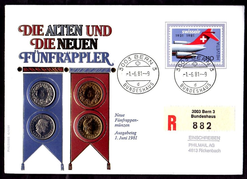 Numis, Die alten und die neuen Fünfräppler, -1.-6.81 (Gebraucht) in Walzenhausen für CHF 4 – mit ...