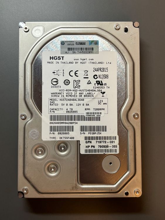 HGST 4 TB 7.2K 3.5" SAS HDD (Gebraucht) in Widnau für CHF 40 – mit ...