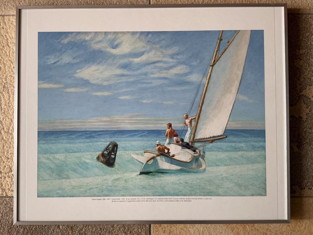 Edward Hopper Ground Swell 1939, cadre alu 40 x 50 cm (Neu (gemäss ...