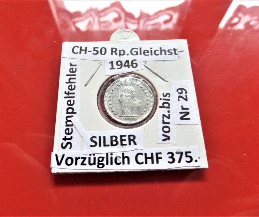 Rarer ;Super Top ABART gleichstehend Schweiz 50 Rp.1946 Silb (Gebraucht) in Glis für CHF 91 ...