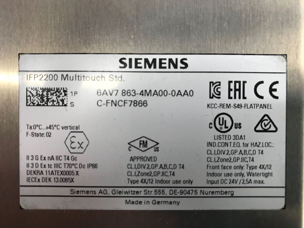 Siemens IFP2200 Simatic HMI (Gebraucht) in Zweidlen für CHF 280 – mit ...