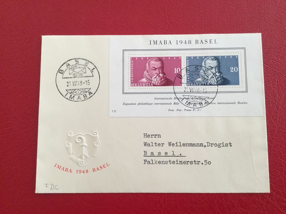 1948, Imaba Block FDC offizieller illus. | Kaufen auf Ricardo