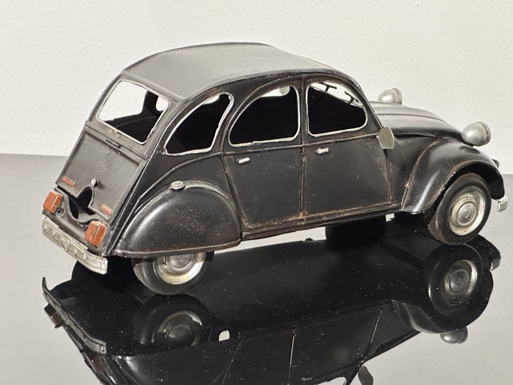 Metall Deko Auto Citroen 2CV schwarz Vintage Look 30cm | Kaufen auf Ricardo