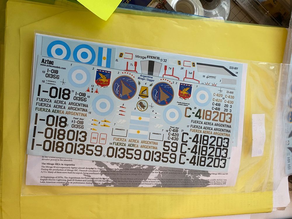 1/32 MIRAGE III EA / IAI DAGGER FALKLAND WAR DECALS | Kaufen auf Ricardo