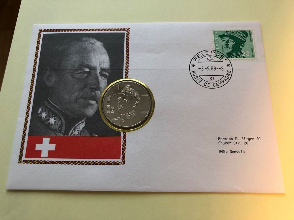 Gedenkmünze General Guisan 1989 (Gebraucht) in Ibach für CHF 8 – mit Lieferung auf Ricardo kaufen