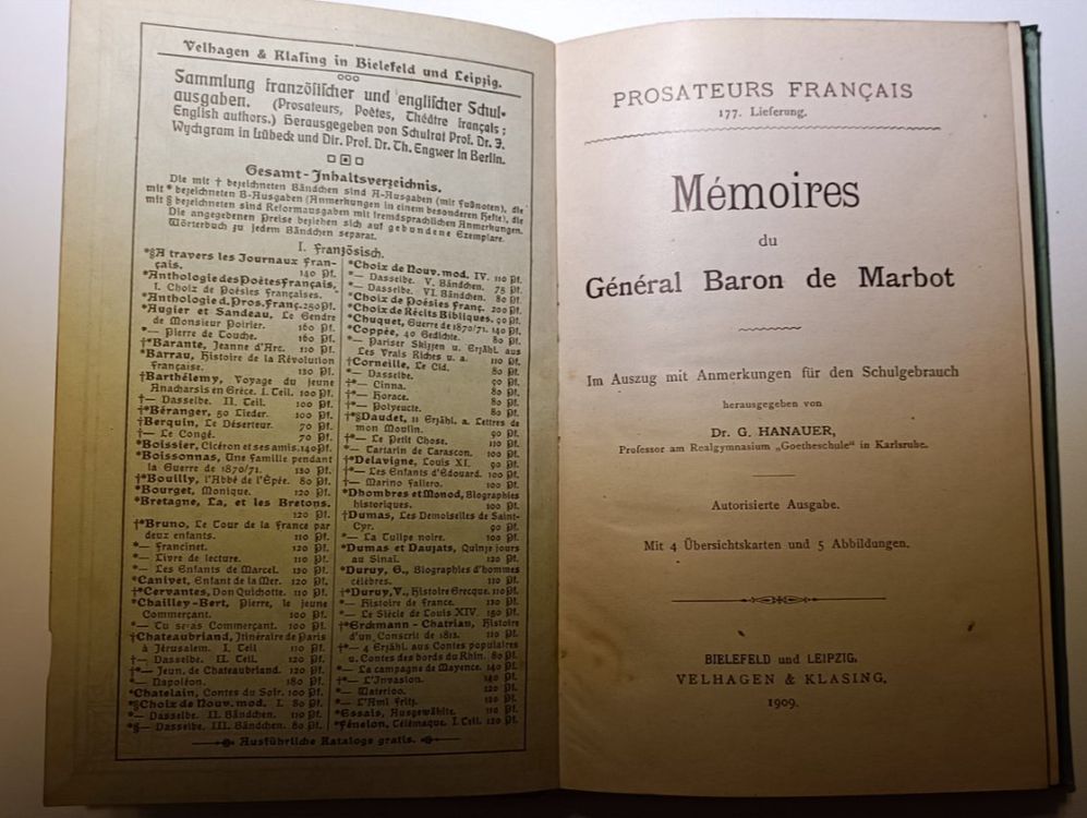 Mémoires du Général Baron de Marbot; 4 Karten und 5 Bilder (Gebraucht ...