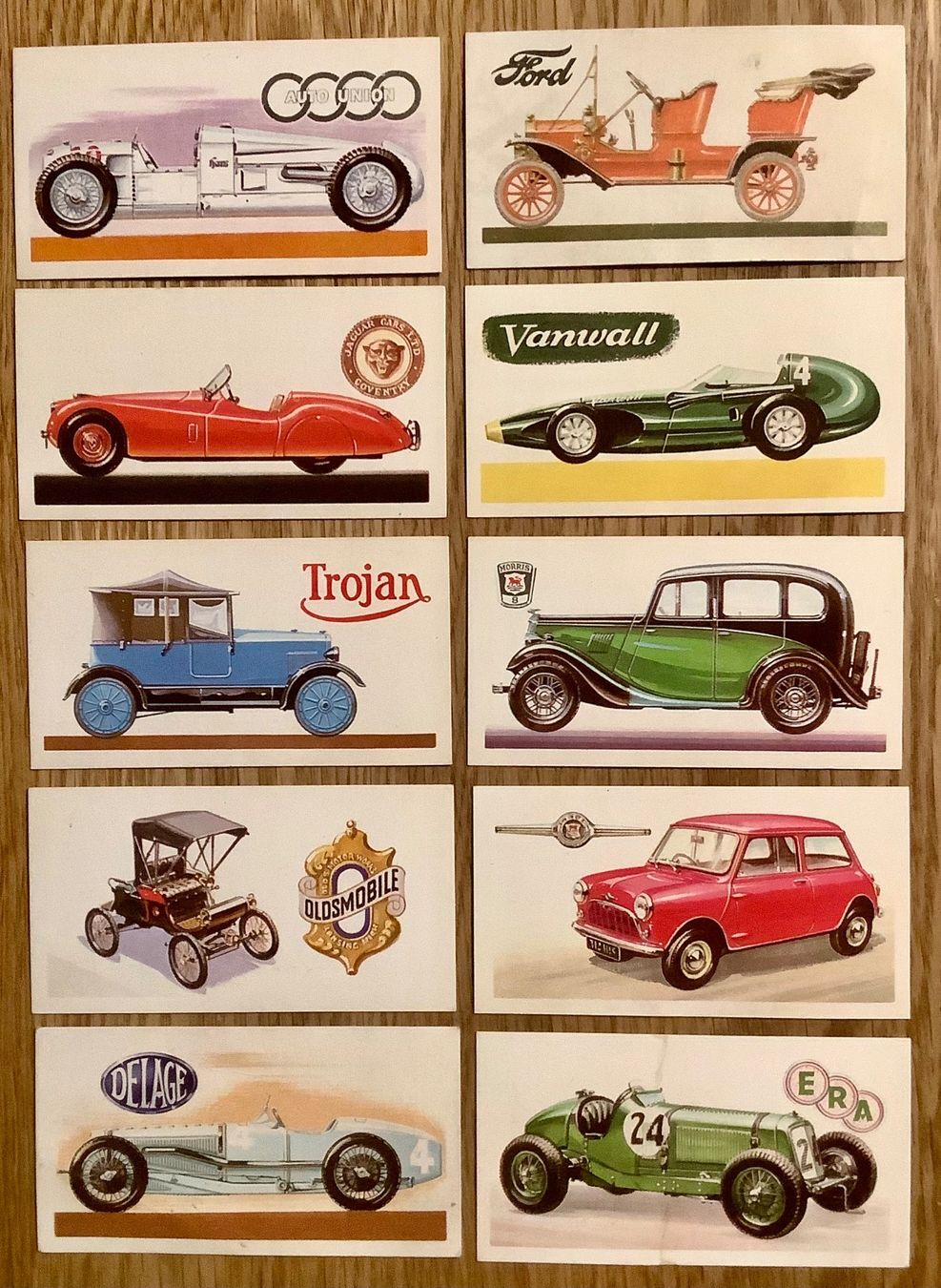 1968 - 10 Vintage HISTORY OF THE MOTORS CARS Sammelbilder (Gebraucht ...