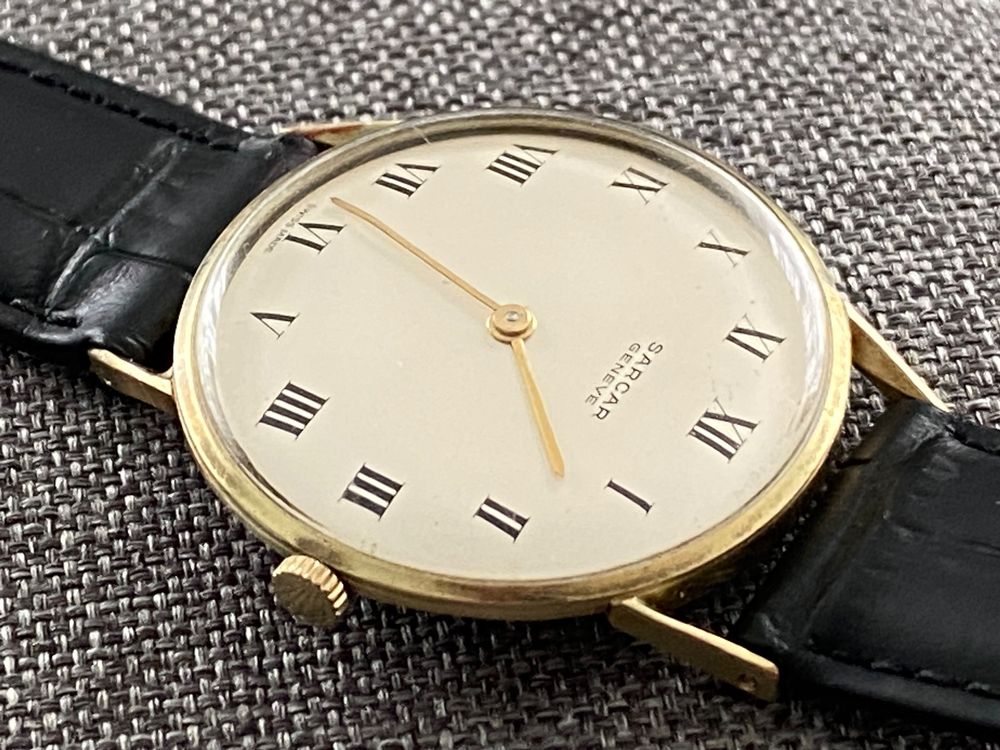 Elegante Vintage Herrenuhr SARCAR GENEVE Handaufzug vergold. | Kaufen ...