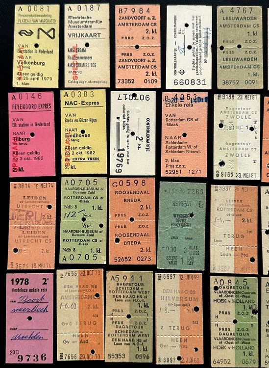 32 Kartonbillette, Holland, alte, Edmondsche Karton Tickets (Gebraucht ...