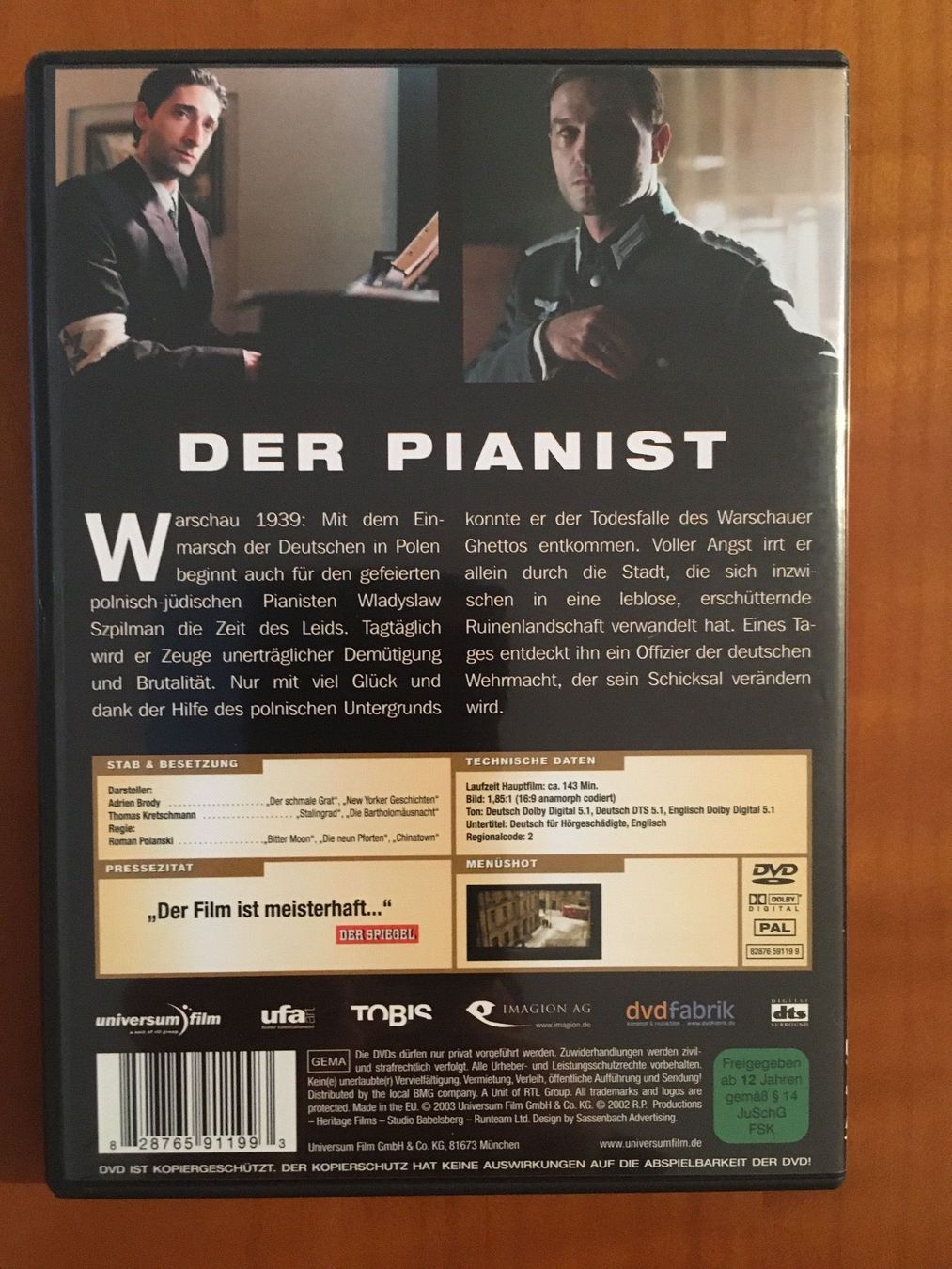 Der Pianist (Roman Polanski/Adrien Brody) - Dvd (Gebraucht) in Arbon ...