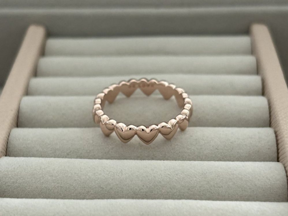 Original Pandora Reihe von Herzen Ring 14K rosé vergoldet (Neu (gemäss ...