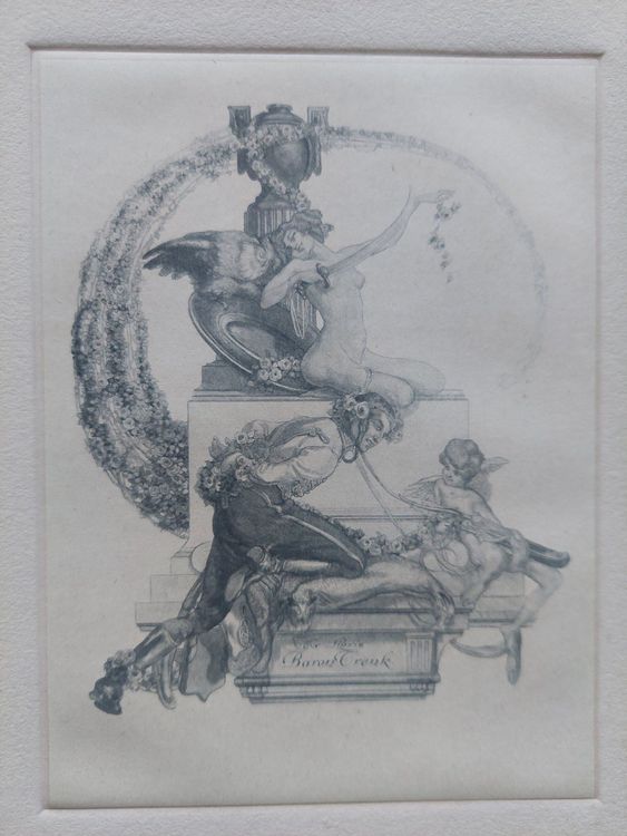 Exlibris Franz von Bayros - Heliogravur Erotik Eule (Gebraucht) in ...