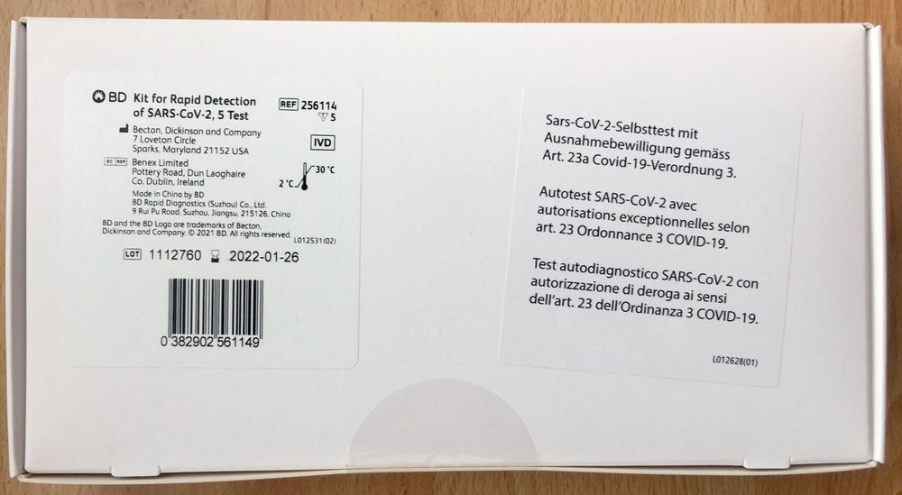 BD Kit for Rapid Detection of SARS CoV-2 (Neu und originalverpackt) in ...