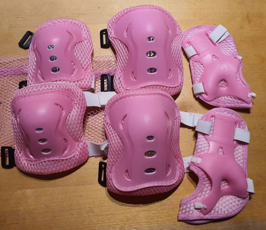 Schutzset für Fahrrad, Inline-Skates, Trotti etc. in Rosa (Neu und ...