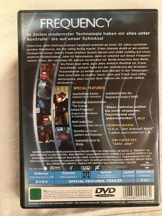 DVD Frequency / Dennis Quaid, Jim Caviezel (Gebraucht) in Hünibach für ...