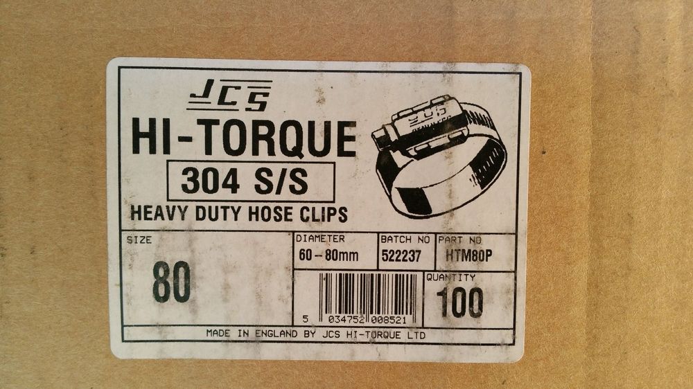 100 Stk. JCS HI-TORQUE 60-80 mm Inox Schlauchbriden (Neu und ...