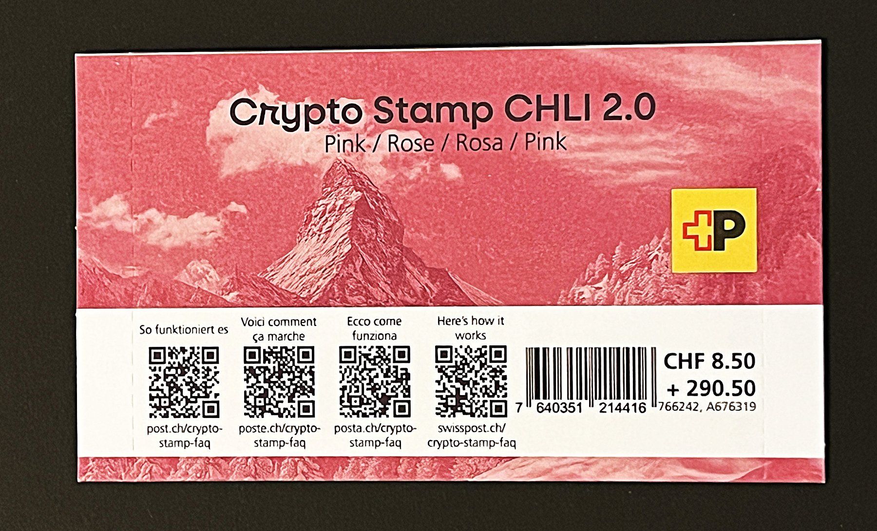 Crypto Stamp CHLI 2.0 Pink/Rose/Rosa ungeöffnet (Neu (gemäss ...